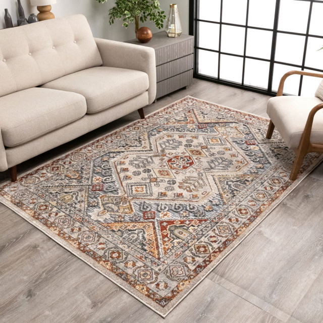 Pavia Traditional Flatweave High-Low Area Rug, 7'10"x9'10 ...