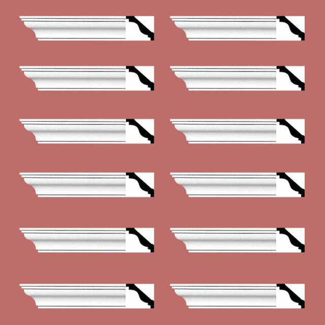 Cornice White Urethane Pleasance Simple Design 12 Pieces Totaling 1152 ...