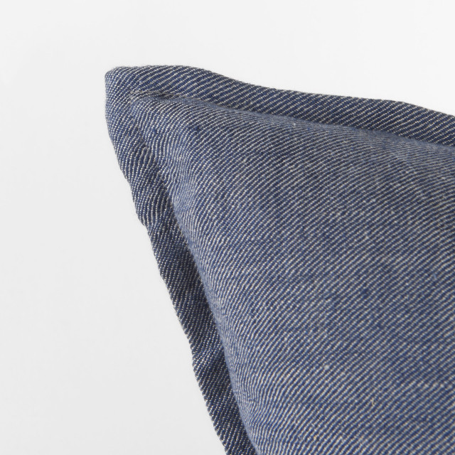 Aubrielle 20Lx20W Gray and Blue Fabric Color Blocked Decorative Pillow ...