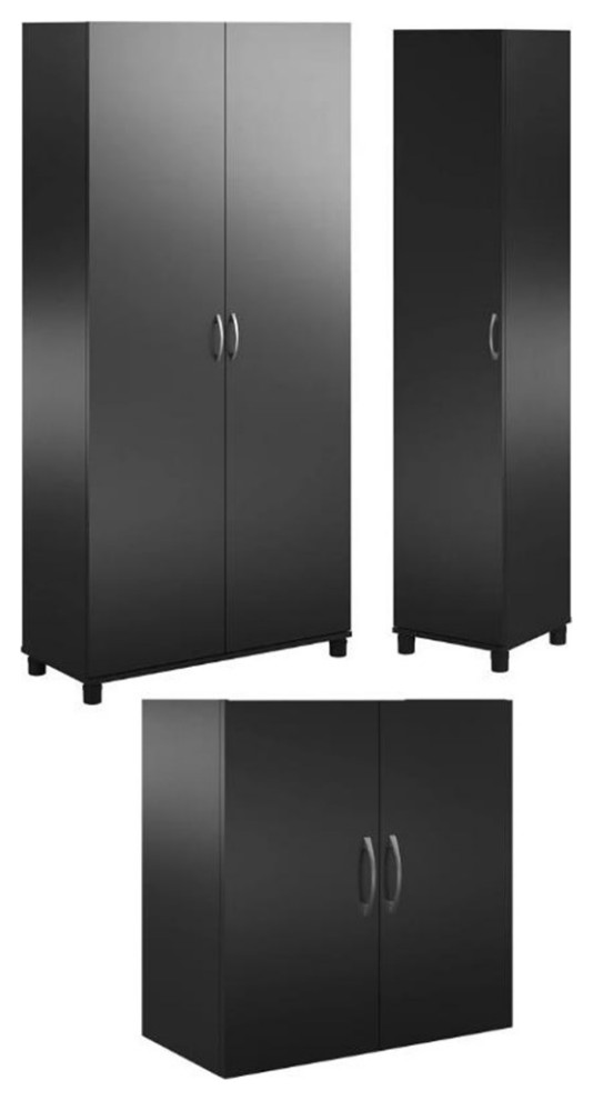 Home Square 3-Piece Set with 36" 16" Utility Storage Cabinet 24" Wall ...