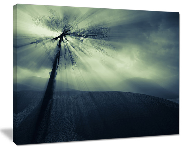 "Lifeless Tree in The Mysterious Land" Modern Wall Art, 40"x30 ...