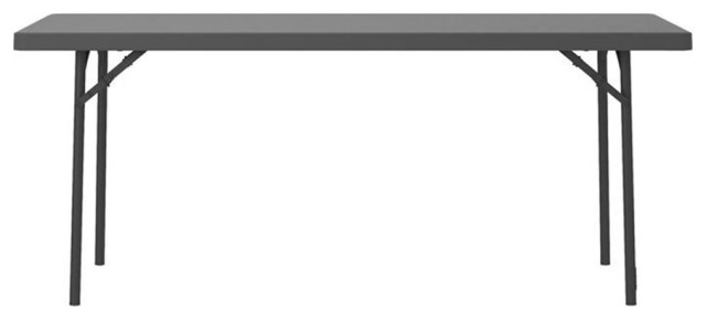 ZOWN Classic 6' Commercial Blow Folding Table in Gray - Transitional ...