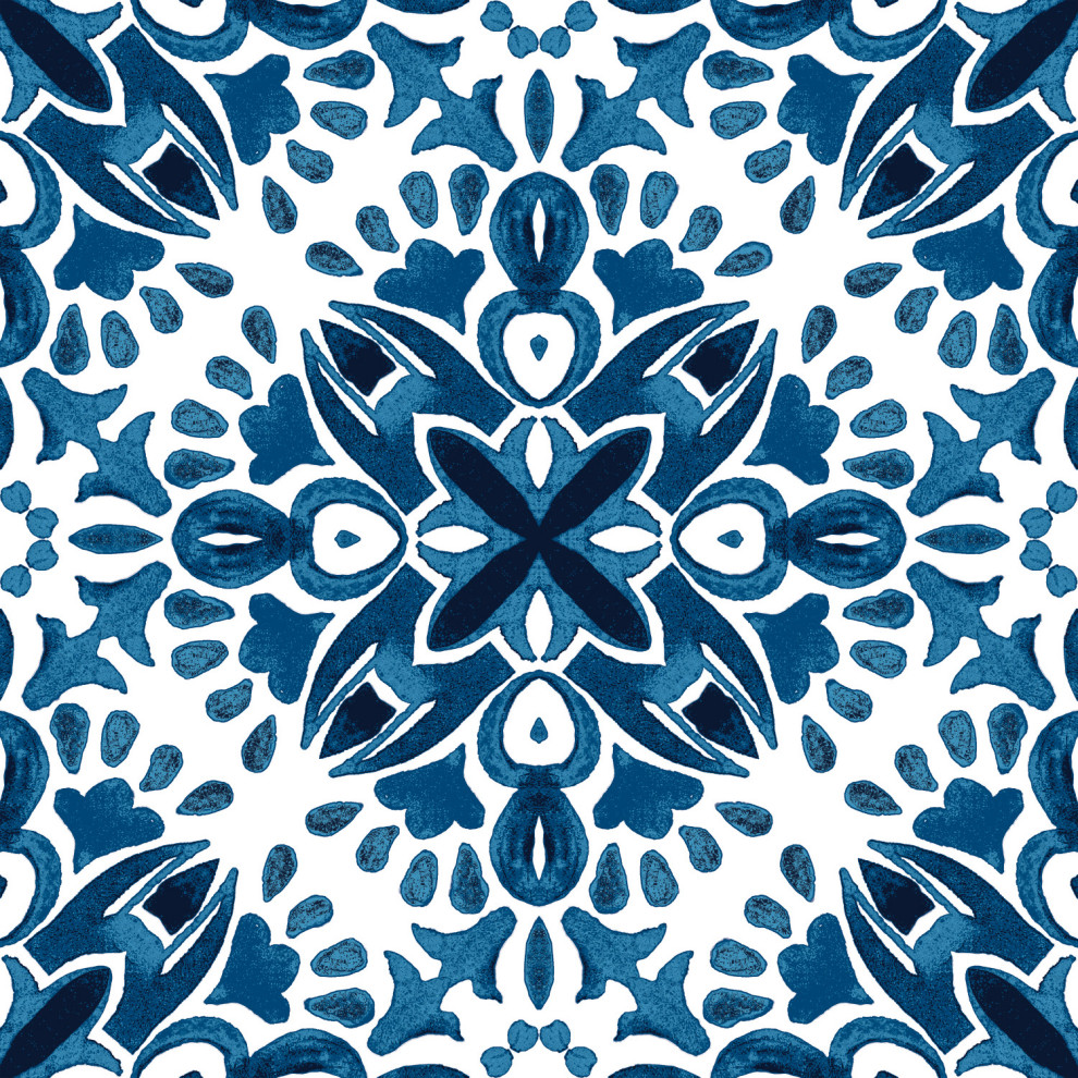 Amalfi Blue Peel And Stick Floor Tile - Contemporary - Wall And Floor ...