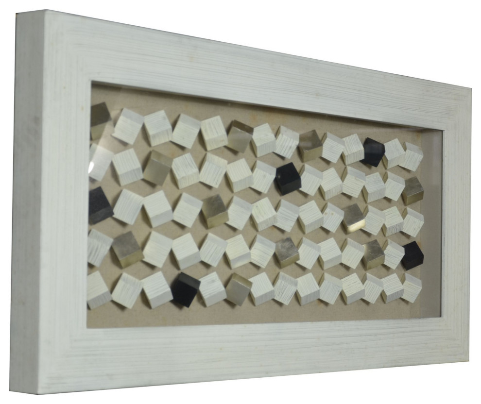 Benzara BM231312 27x24 Handmade Geometric Shadow Box Wall Decor ...