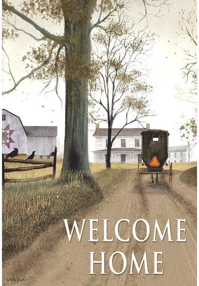 Amish Welcome Home Buggy Polyester Print Garden Flag - Contemporary - Flags And Flagpoles - by ...