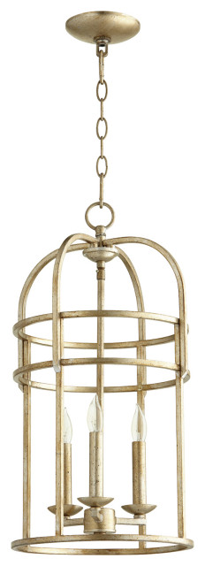 3-Light Toque Entry Aged Silver Leaf, 12.25in. - Transitional ...