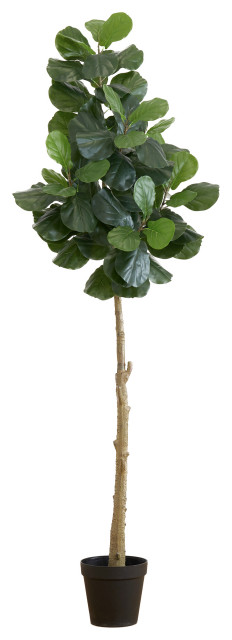 8ft. Artificial Fiddle Leaf Fig Tree - Modern - Artificial Plants And ...