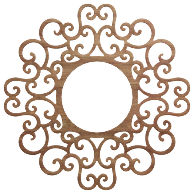 6 3/8"ID Augustus Fretwork Ceiling Medallion, Red Oak, 18"OD, 1/4"T, 32 ...