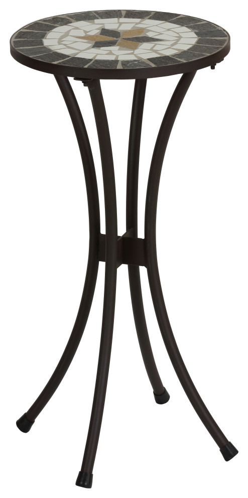 Cortesi Home Fudwick Mosaic Tile Top Side Table in Brown Metal 12 ...