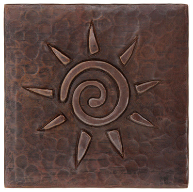 Reverse Infinity Sun Design Copper Tile - Southwestern - Wall And Floor ...