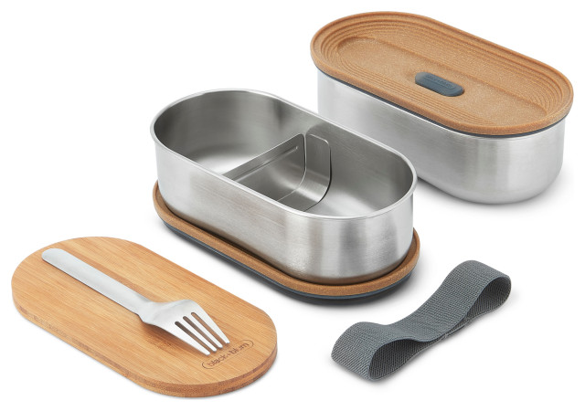Black+Blum Stainless Steel Double Bento Box with Grey Strap ...