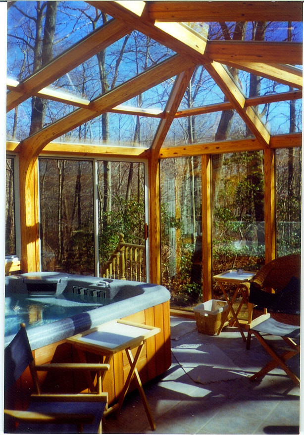 Conservatory-style sunroom with jacuzzi - Contemporary - Boston - by ...