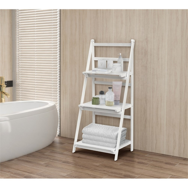 Gallerie Decor Natural Spa Transitional Bamboo Folding Towel Ladder in ...