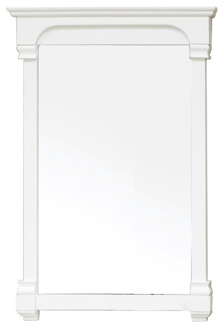 Rectangular Solid Wood Cream White Frame Mirror - Traditional ...
