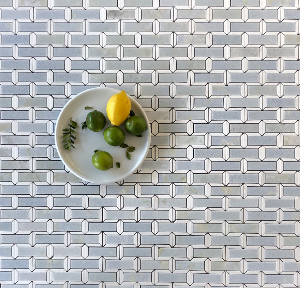 Blue Celeste Polished Marble Mosaic Contempo - Traditional - Accent ...