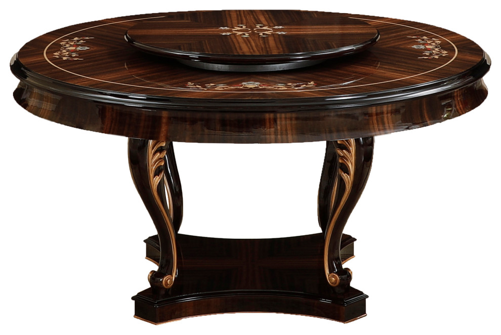 Round Walnut Dining Table - Traditional - Dining Tables - by Infinity ...