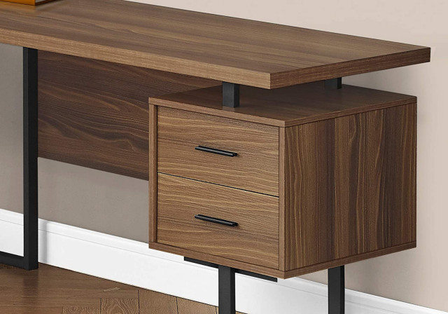 Modern L-Shaped Desk, Extra Large Floating Desk and Storage Drawers ...