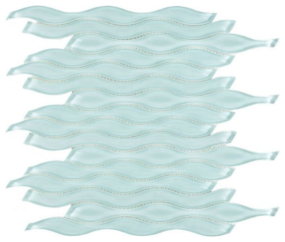 Mosaic Glass Tile Surface Waves - Contemporary - Mosaic Tile - by ...