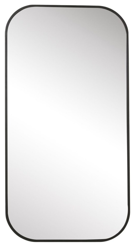 Modern Rounded Rectangle Wall Mirror in Classic Dark Bronze Curved ...