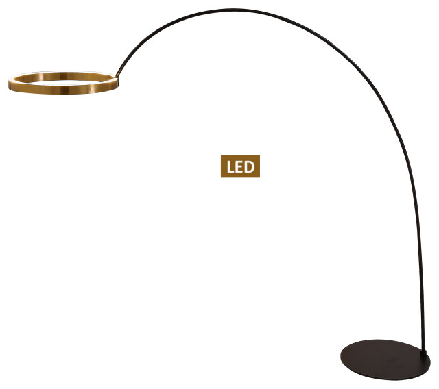 Ring of Light Geometric 60W 2-Light Led Arched Floor Lamp - Modern ...