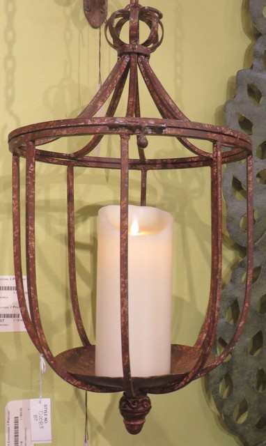 Colonial Hanging Cage Lantern, Candle Holder Flower Pot Indoor Outdoor ...
