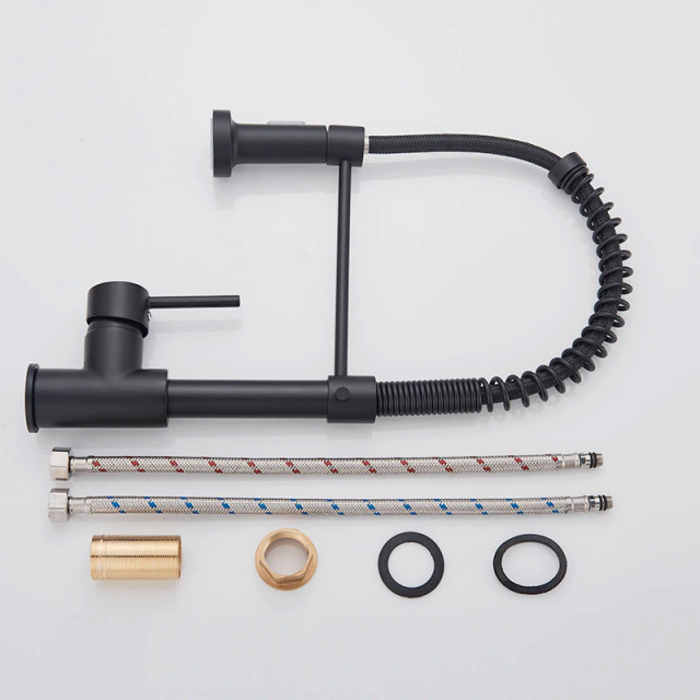 Solid Brass Pull Out Spring Spout Kitchen Faucet - Contemporary ...