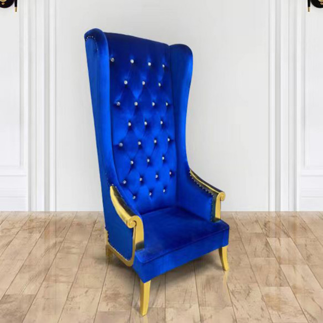 Infinity Blue Tufted Throne Chair - Contemporary - Armchairs And Accent ...