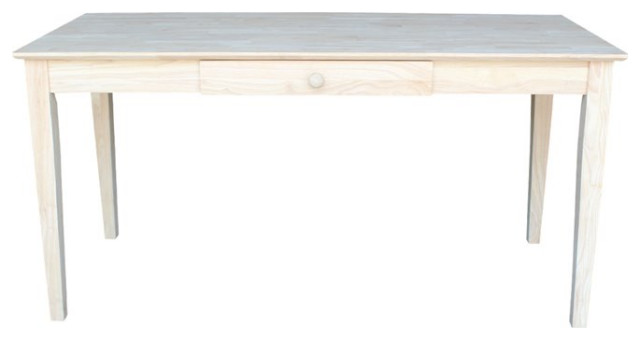 Unfinished Solid Wood Writing Desk With Drawer - Transitional - Desks ...
