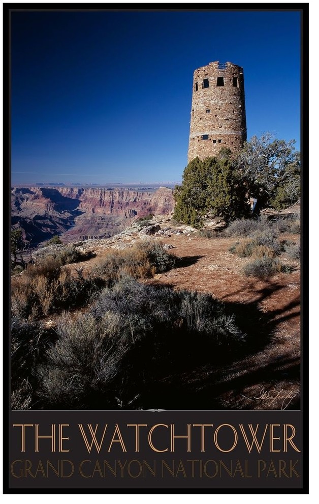 Ike Leahy the Watchtower Grand Canyon National Park Art Print, 30"x45" - Contemporary - Fine Art ...