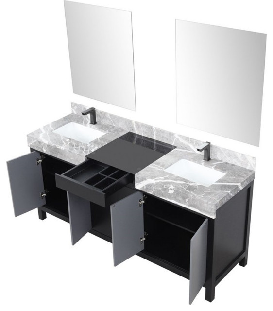 Lexora Home Zilara 36" Single Marble Top Bathroom Vanity with Mirror ...