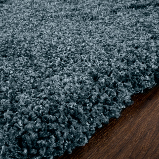 Lavish Home Everest Shag Sculptured Flowers Rug, 5'x7'7", Blue ...