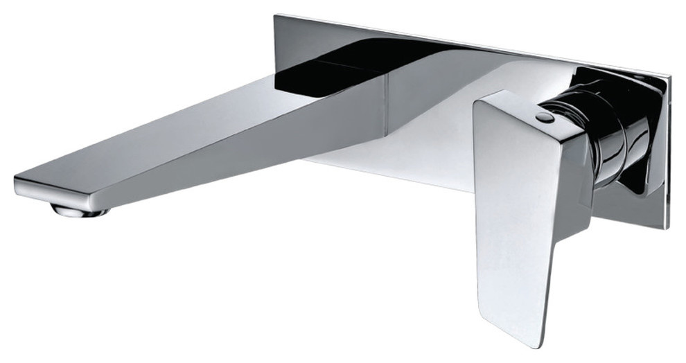 Chrome Single Angular Lever Handle Design Wall Mount Faucet with ...