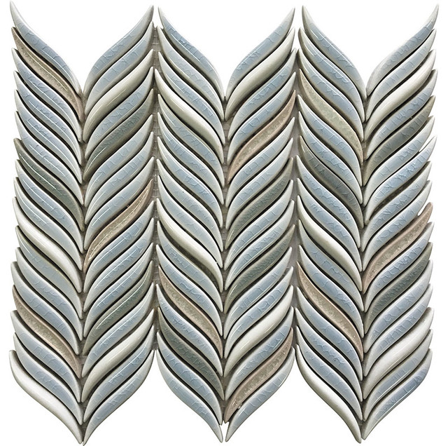 Plume Blue Tile, 10.2x11.8" - Contemporary - Mosaic Tile - by PARMA ...