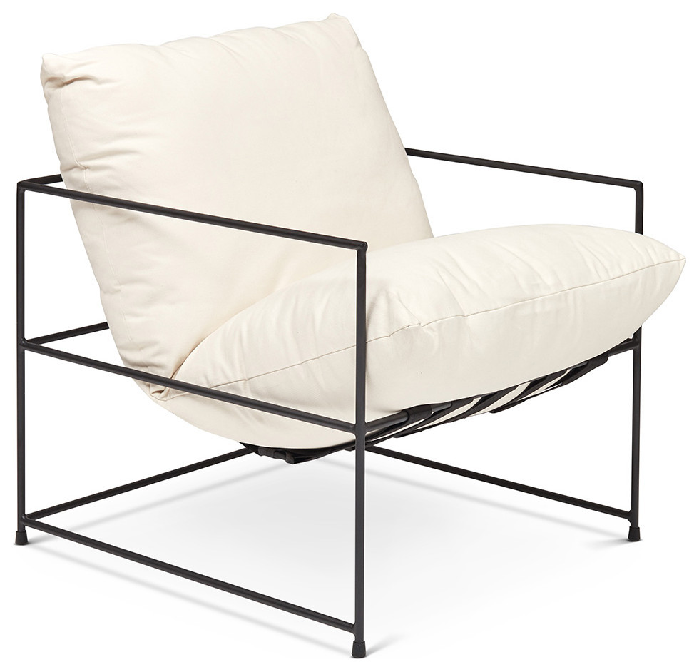 Blanche Accent Chair Washed White - Industrial - Armchairs And Accent ...