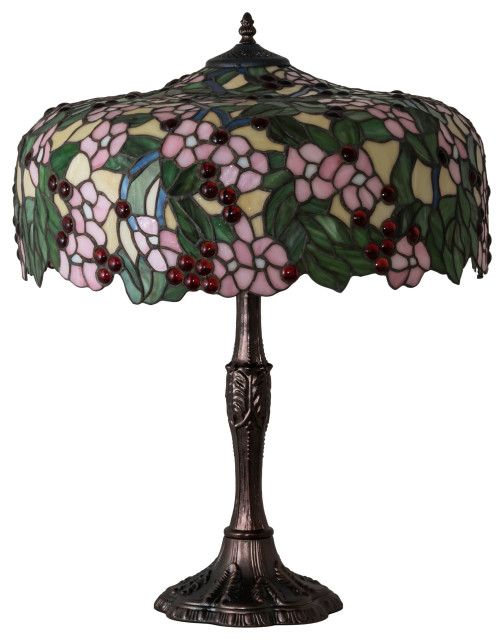 26 High Tiffany Cherry Blossom Table Lamp - Victorian - Table Lamps ...