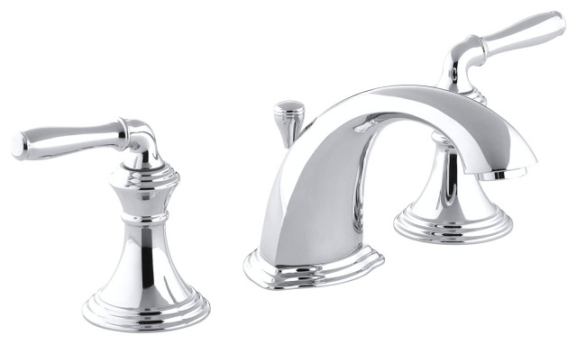Transitional Bathroom Faucet, Widespread Design With 2 Handles ...