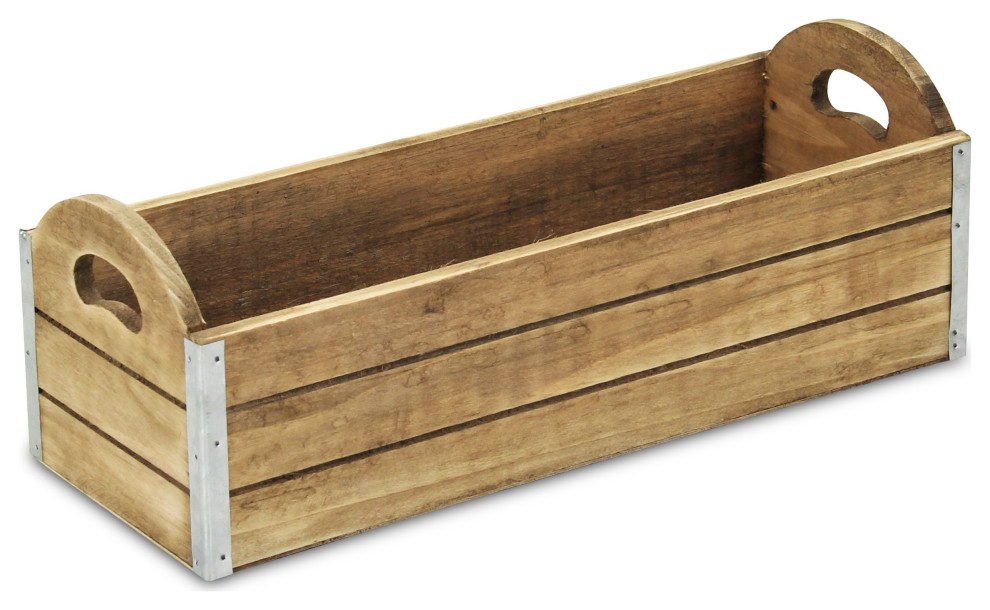 Rectangular Wooden Box Planter - Farmhouse - Outdoor Pots And Planters ...