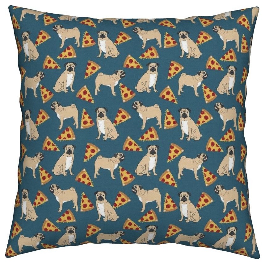 Pug Pizza Pugs Pepperoni Pizza Hipster Food Throw Pillow - Contemporary ...