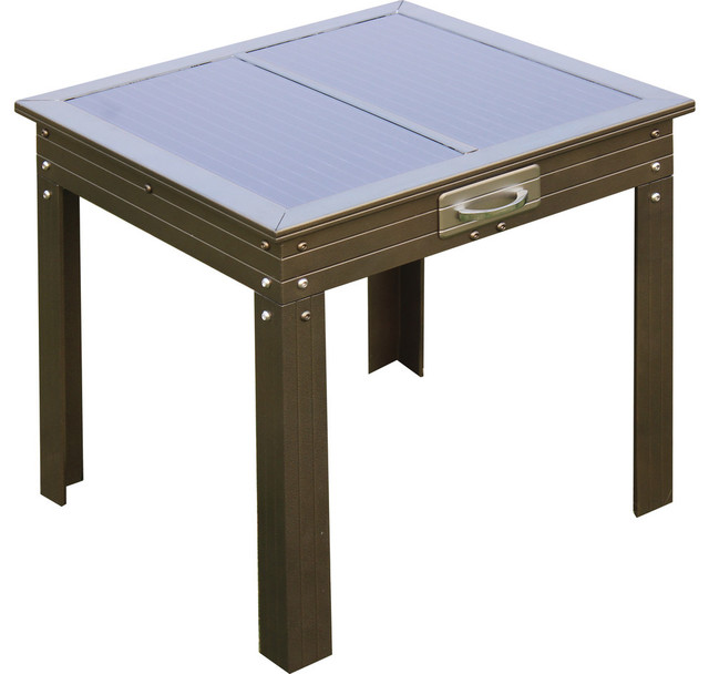 Savana Solar Power Patio Table with Portable Charging - Contemporary ...