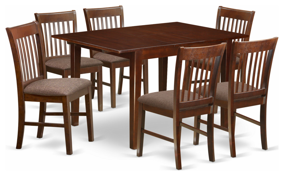 7 Pc Small Kitchen Table Set -Small Dining Tables And 6 Kitchen Chairs ...