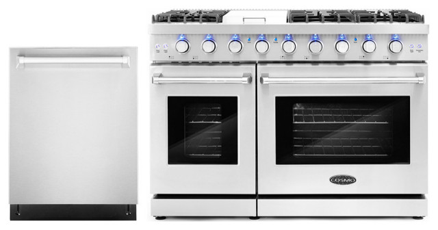 2-Piece Kitchen, 48" Gas Range and 24" Fully Integrated Dishwasher ...