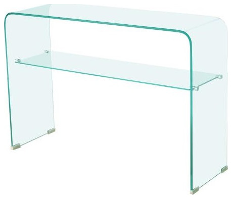 Waterfall Glass Console with Shelf - Contemporary - Console Tables - by ...
