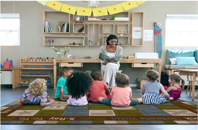 Flagship Carpets FM167-44A 7'6"x12' Abc Words,Tranquility Educational ...