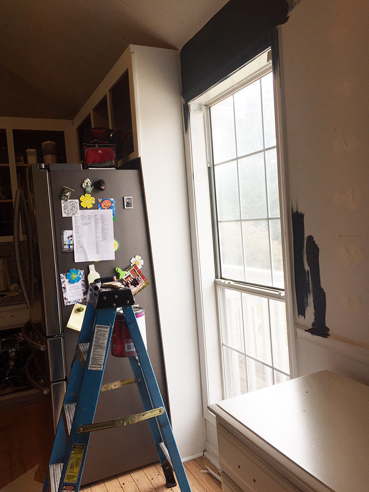 Uneven window frame and weird cabinet extension thingy