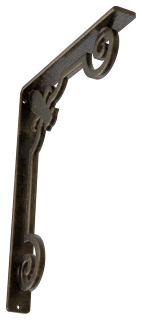 1 1/2"Wx5 1/2"Dx8"H Bradford Wrought Iron Bracket, Single Center Brace ...