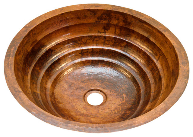 Flat Rim Round Bathroom Copper Sink - Rustic - Bathroom Sinks - by ...