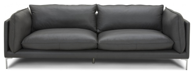 Silvana, Modern Gray Full Leather Sofa - Contemporary - Sofas - by Virgil Stanis Design | Houzz