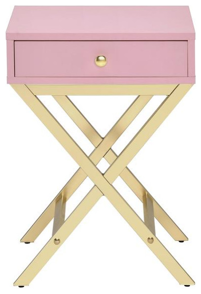 Coleen Side Table, Pink/Gold - Contemporary - Coffee Tables - by ...