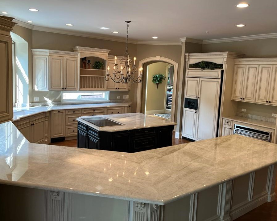 Taj Mahal Quartzite Countertops and Slabs - Kitchen Project - Kitchen ...