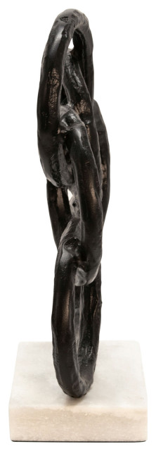 13" Metal Rings On Marble Base, Black - Contemporary - Decorative ...